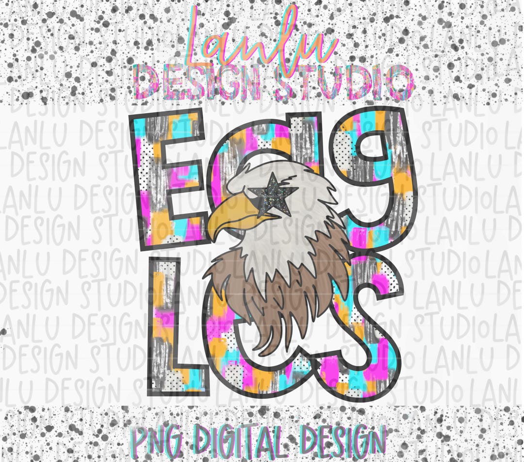 Preppy Paint Stroke Star Eyes Mascot PNG |eagles - Etsy