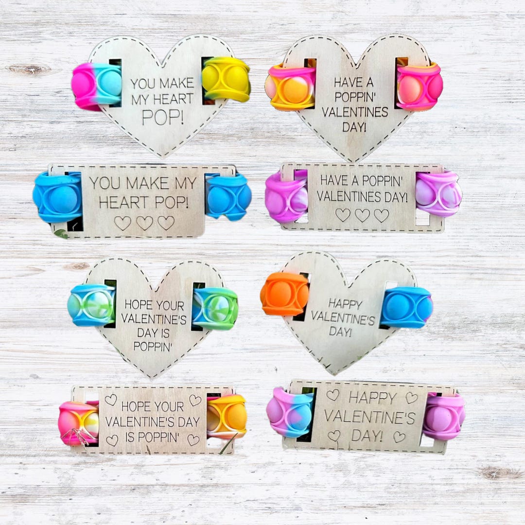 Valentine's Pop Bracelet Valentine Cards Custom Valentines classroom ...