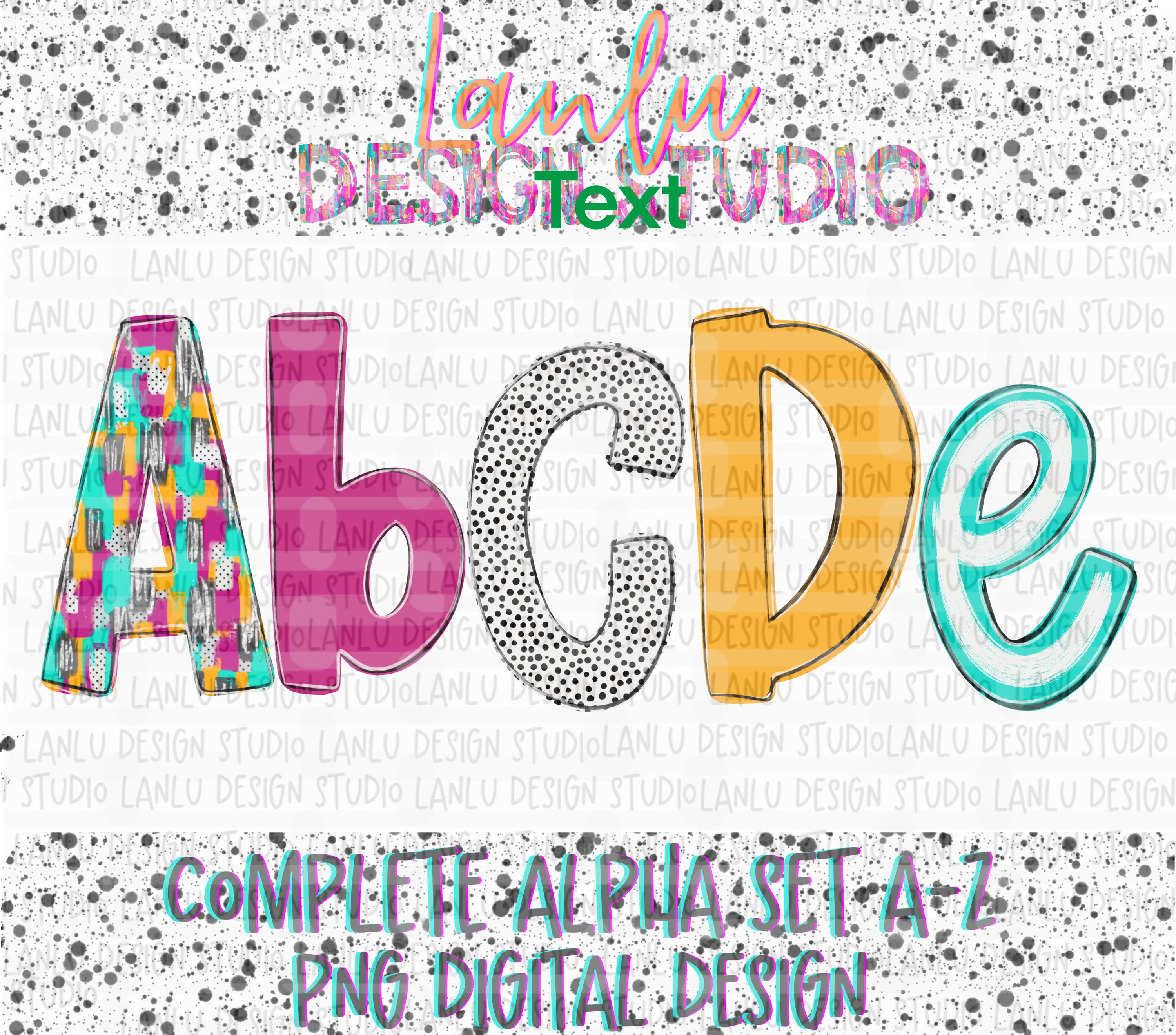 Fall Paint Stroke Alpha Set Alphabet Clipart Instant Download Cute ...