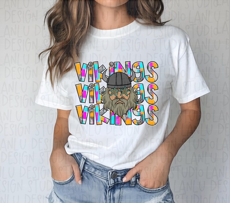 Preppy Paint Stroke Star Eyes Mascot PNG |vikings I - Etsy