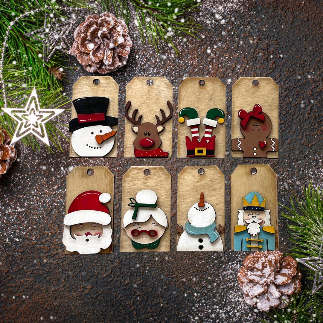 Hand Painted Layered Christmas Gift Tags | Christmas Tags | Handmade ...
