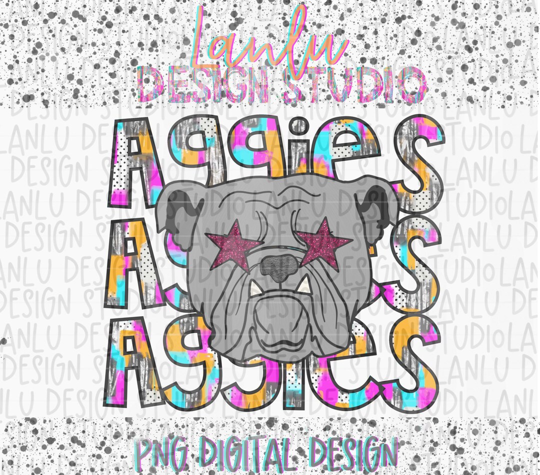 Preppy Paint Stroke Star Eyes Mascot PNG | Aggies - Etsy