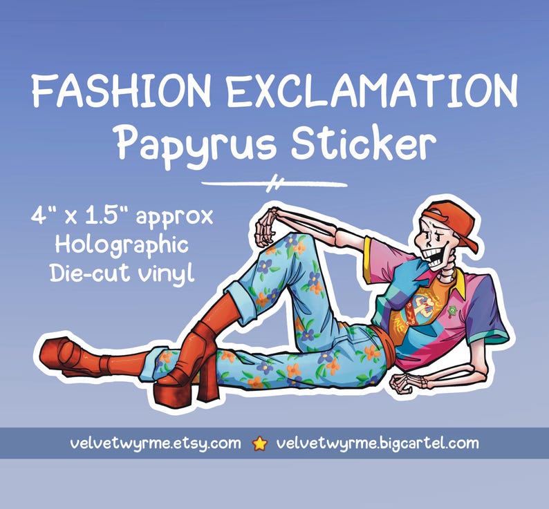 Fashion Exclamation Papyrus Undertale Holographic Sticker - Etsy
