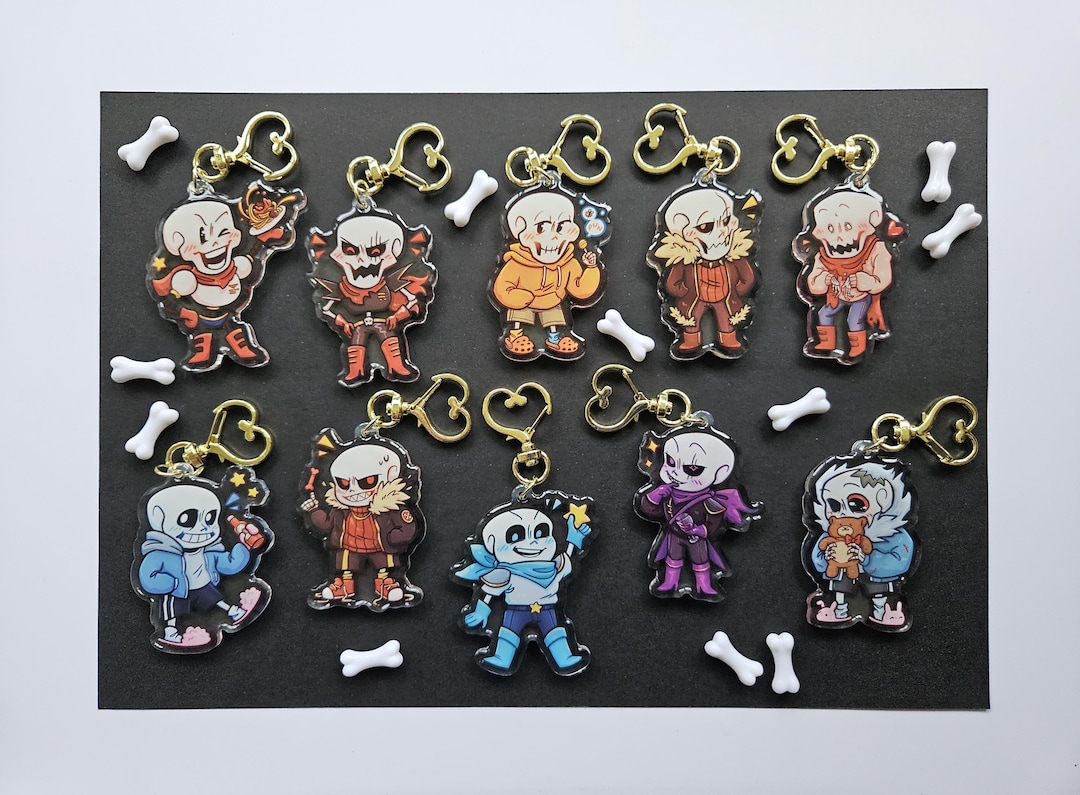 Sans and Papyrus Undertale AU 2 Double-sided Keychain - Etsy Australia