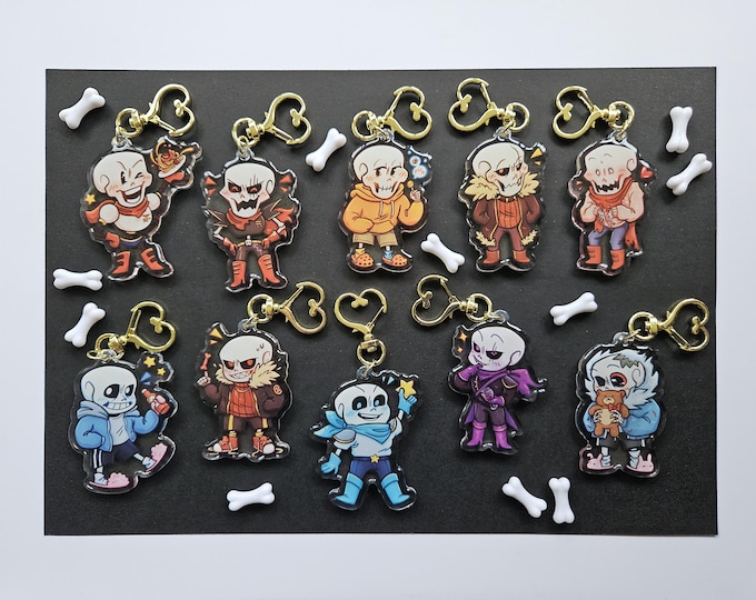 Sans and Papyrus Undertale AU - 2" Double-sided Keychain - Etsy