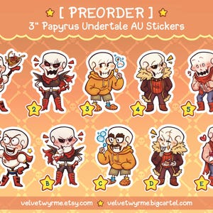 Papyrus Undertale AU 3" Stickers - Etsy