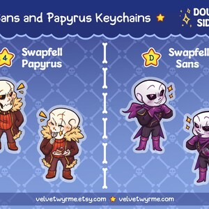 Sans and Papyrus Undertale AU 2 Double-sided Keychain - Etsy