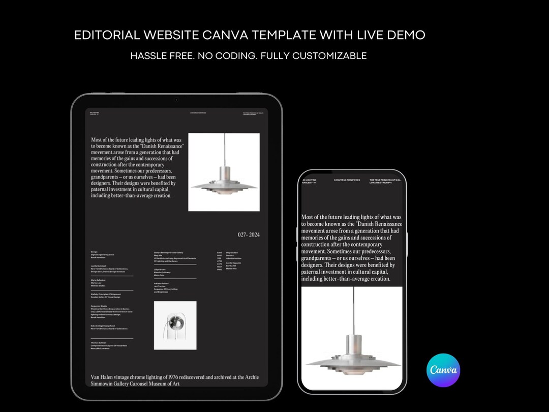 Editorial Website Template for Products or Portfolio, Canva Website ...
