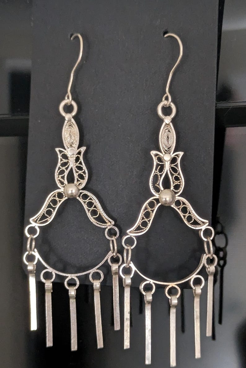 Filigrana De Colombia 925 Silver Traditional Dangle Earrings - Etsy