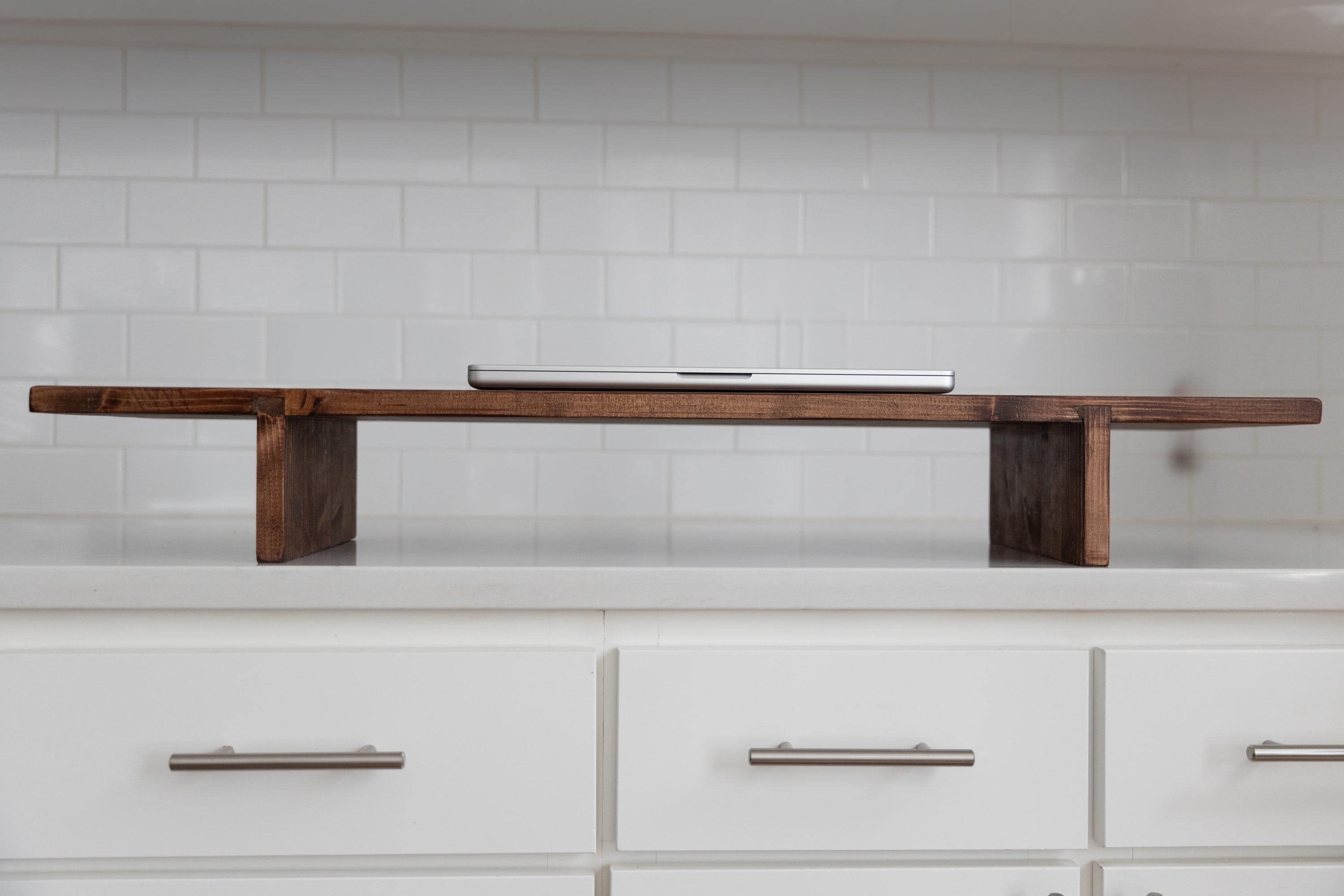 Monitor Riser / Handcrafted Wooden Desk Shelf / Wooden Dual Monitor ...