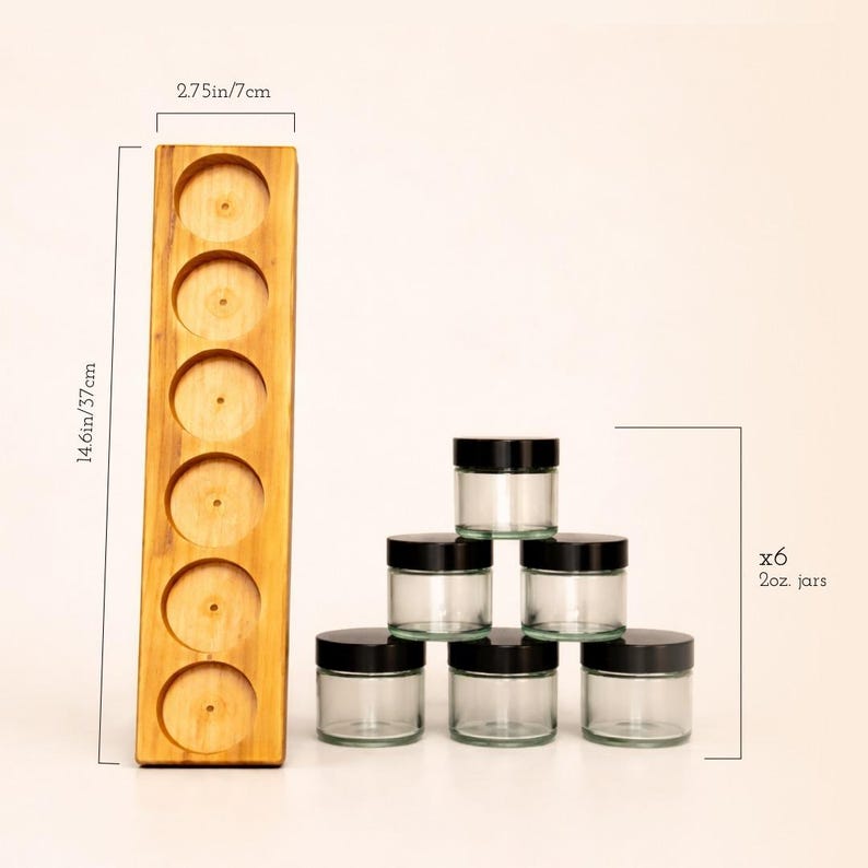 Wooden Paint Holder With Glass Jars - Handmade Paint Caddy for Artists ...