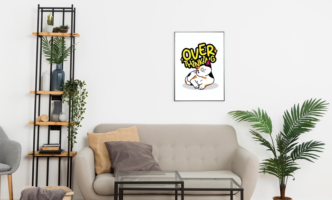 The Cat is Overthinking. - Etsy