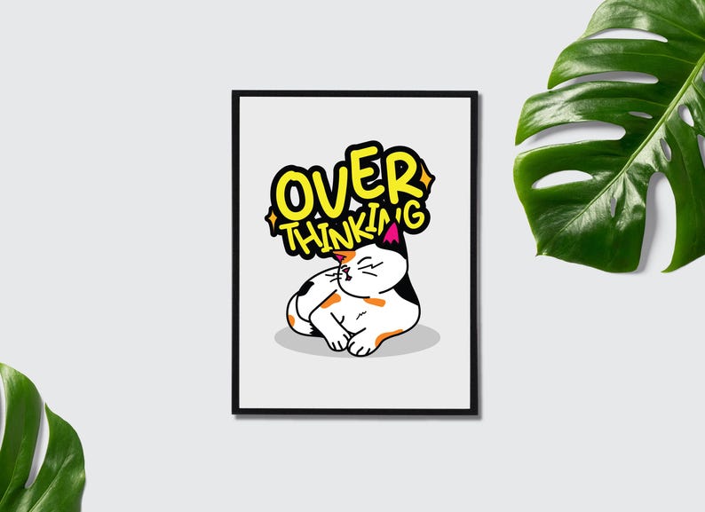The Cat is Overthinking. - Etsy