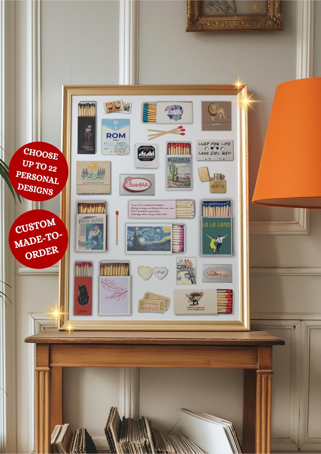 Custom Matchbook Poster Art, Personalized Matchbox Art, Matchbook ...