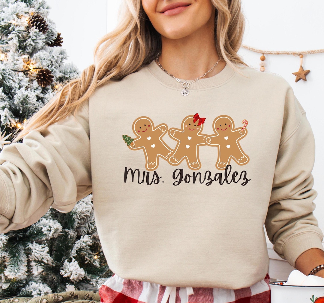 Personalized Gingerbread Man Christmas Sweater, Custom Christmas ...