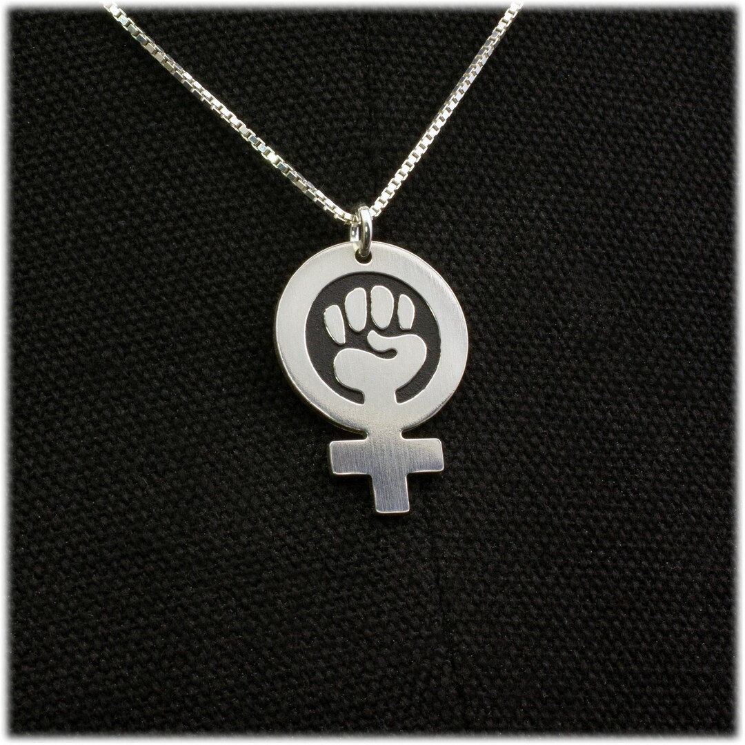 Feminist Pendant Solid Sterling Silver Pendant - Choose Your Chain ...