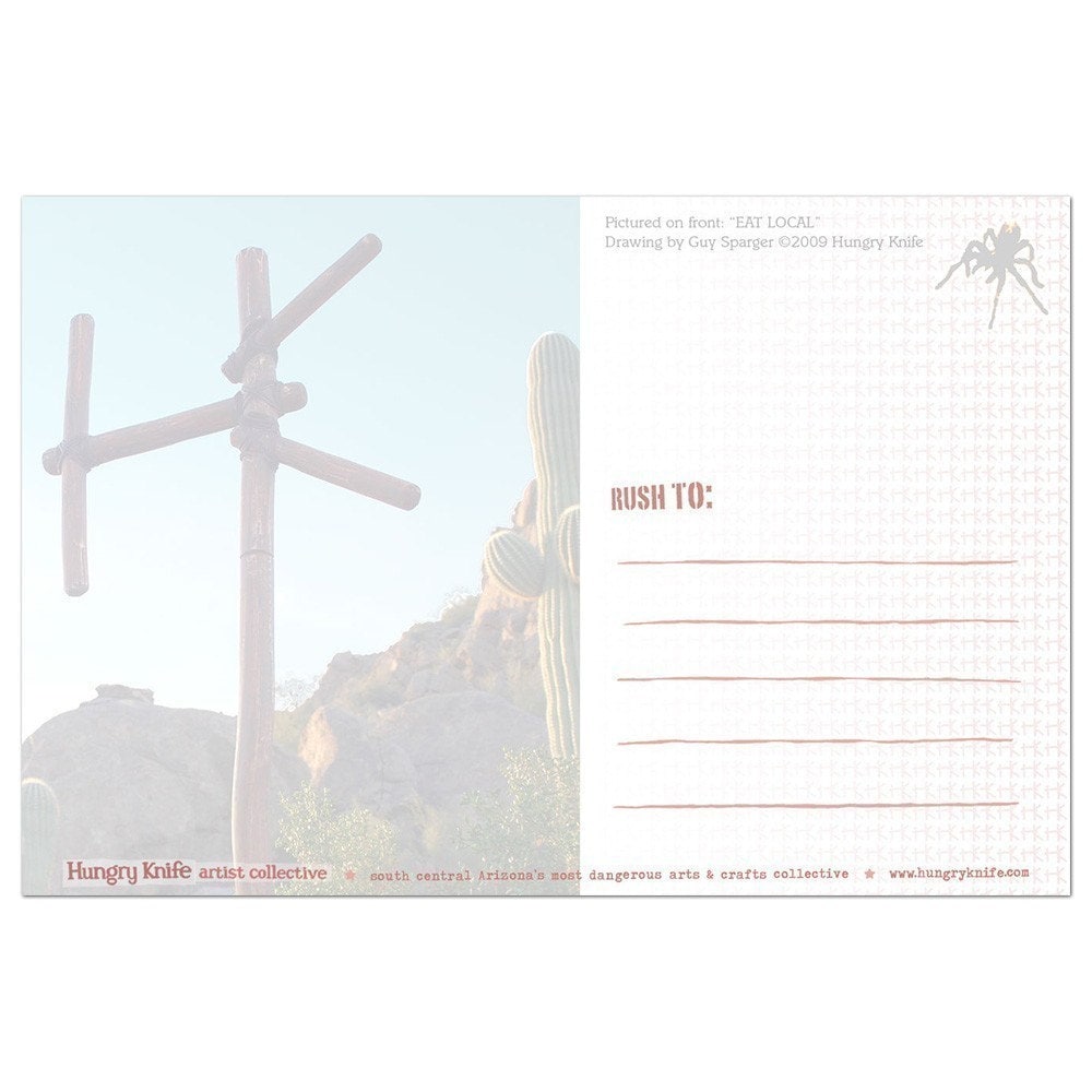 POSTCARD Eat Local Postcard | Etsy