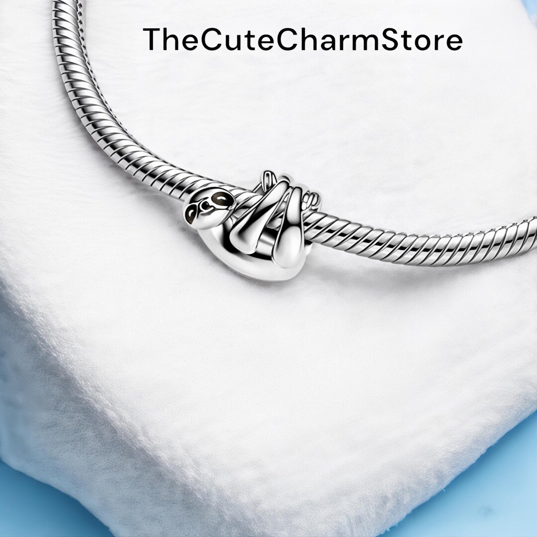 Swinging Sloth Silver Pendant Charm | Sloth Charm | Bracelet Pendant ...