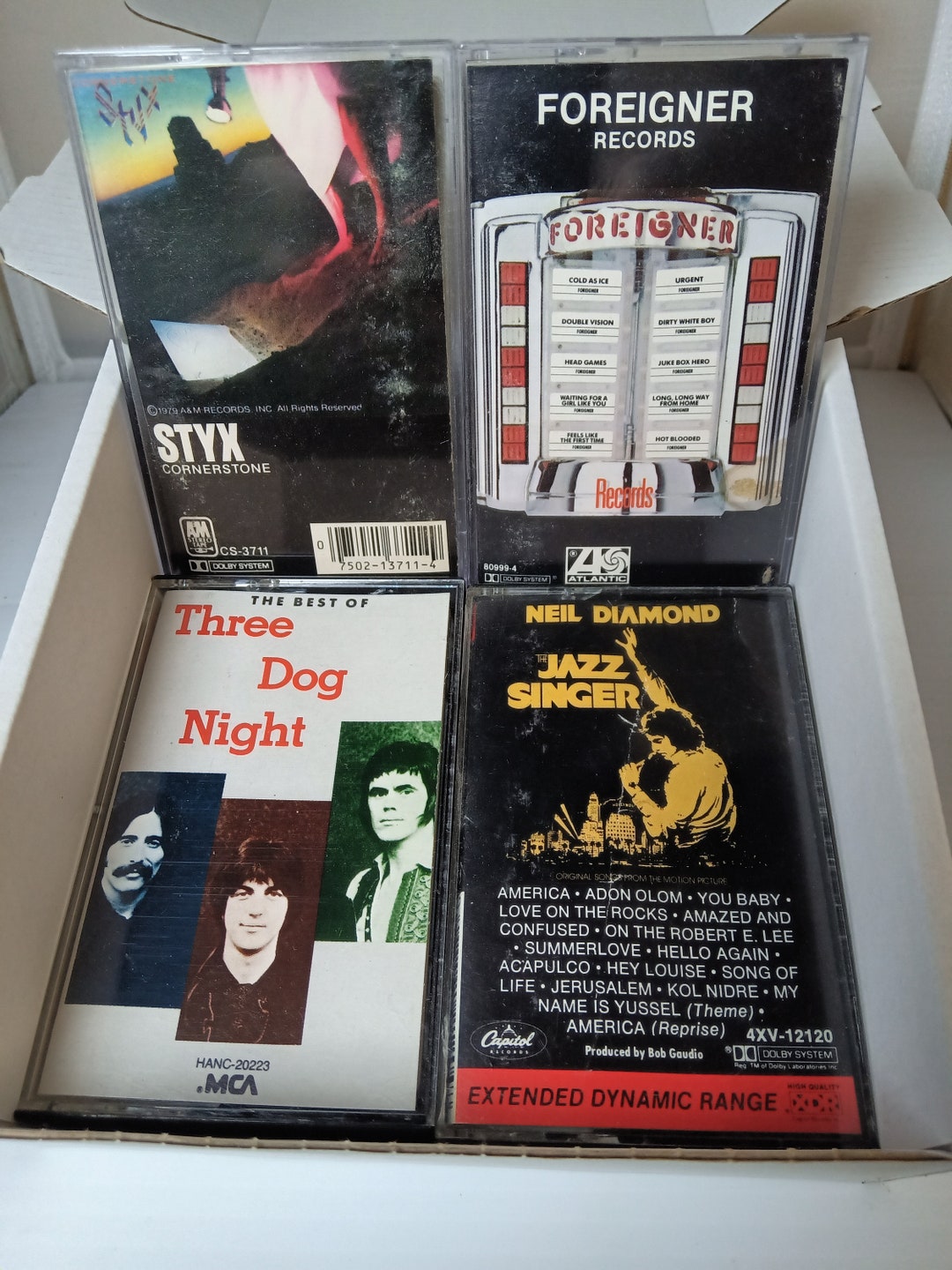 Vintage Rock Cassette Tapes Styx, Foreigner, Three Dog Night, Neil ...