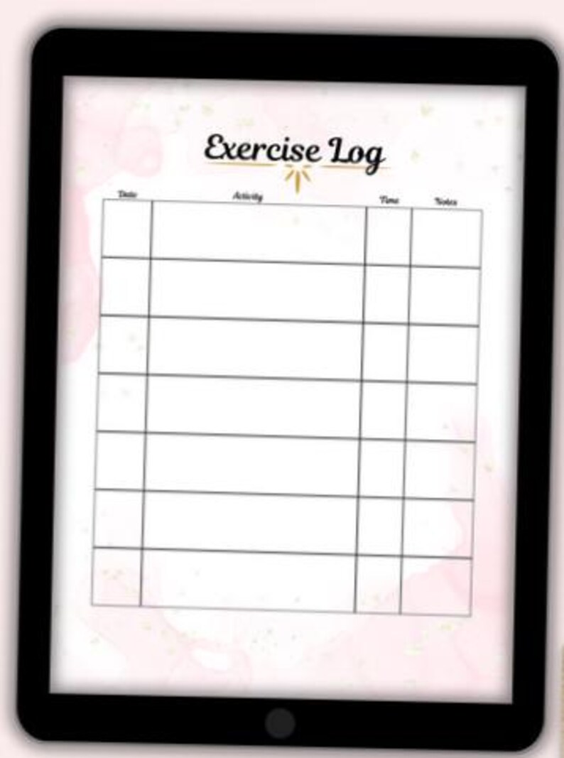 Printable & Digital Exercise Log | Fitness Journal Tracker | Workout ...