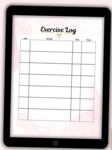 Printable & Digital Exercise Log | Fitness Journal Tracker | Workout ...