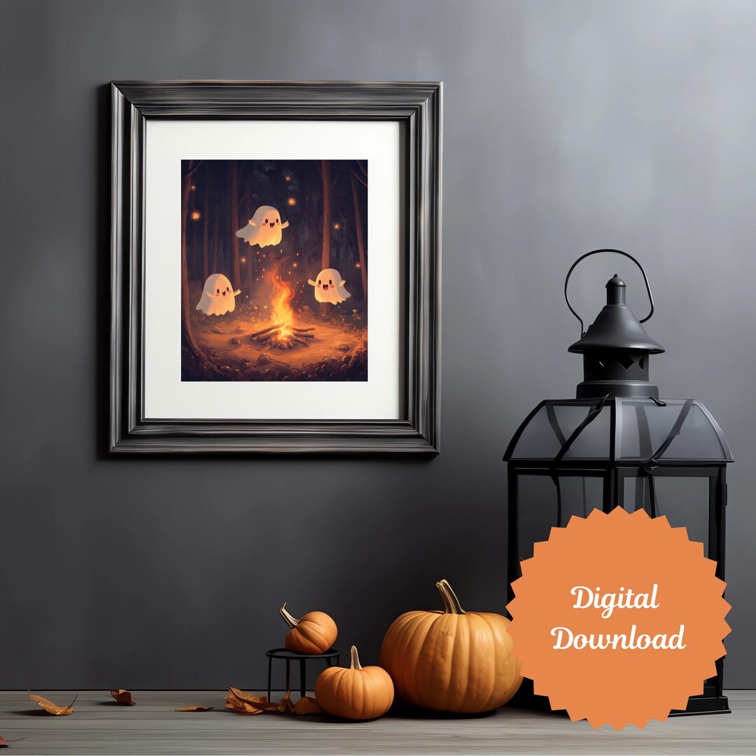 Stay Spooky Ghost Campfire Digital Wall Art | Halloween Printable | 5 ...