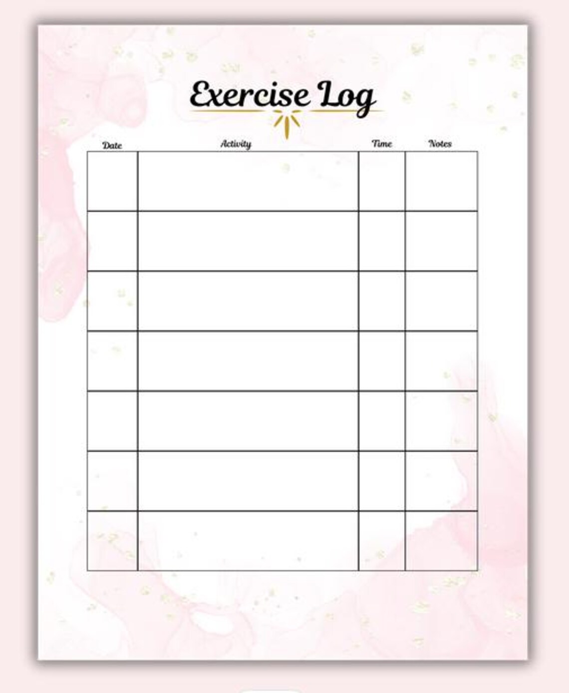 Printable & Digital Exercise Log | Fitness Journal Tracker | Workout ...