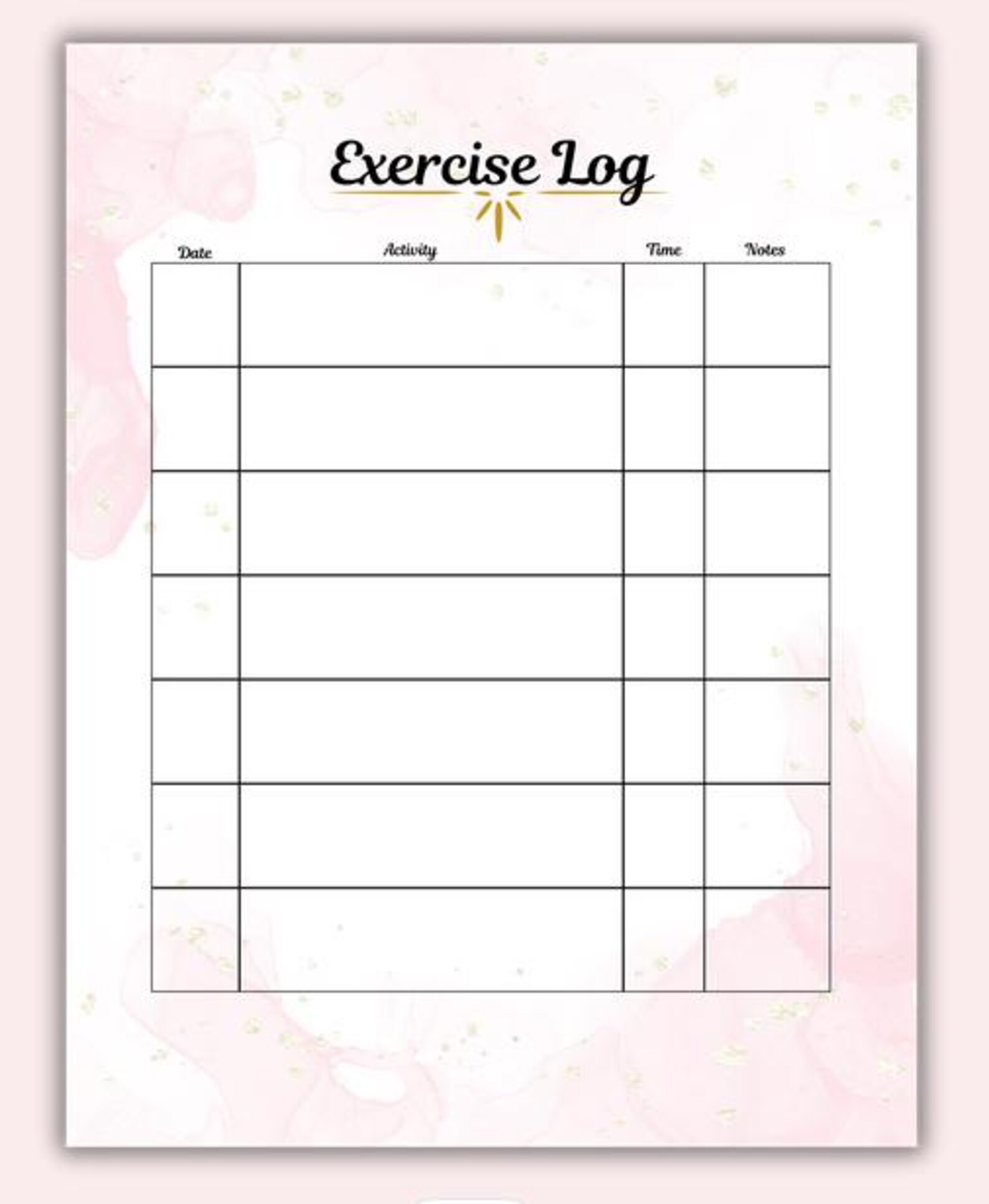 Printable & Digital Exercise Log | Fitness Journal Tracker | Workout ...