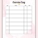 Printable & Digital Exercise Log | Fitness Journal Tracker | Workout ...