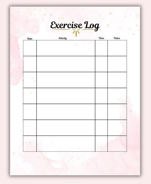 Printable & Digital Exercise Log | Fitness Journal Tracker | Workout ...
