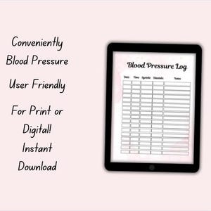 Printable & Digital Blood Pressure Log | Track Your Health | Systolic ...