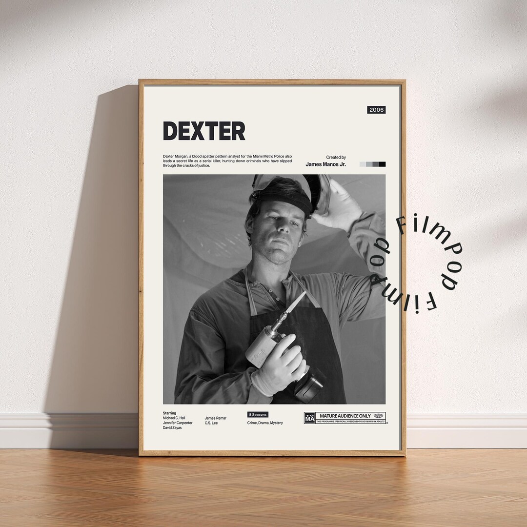Dexter TV Series Poster | Michael C. Hall as Dexter Retro Film Print ...