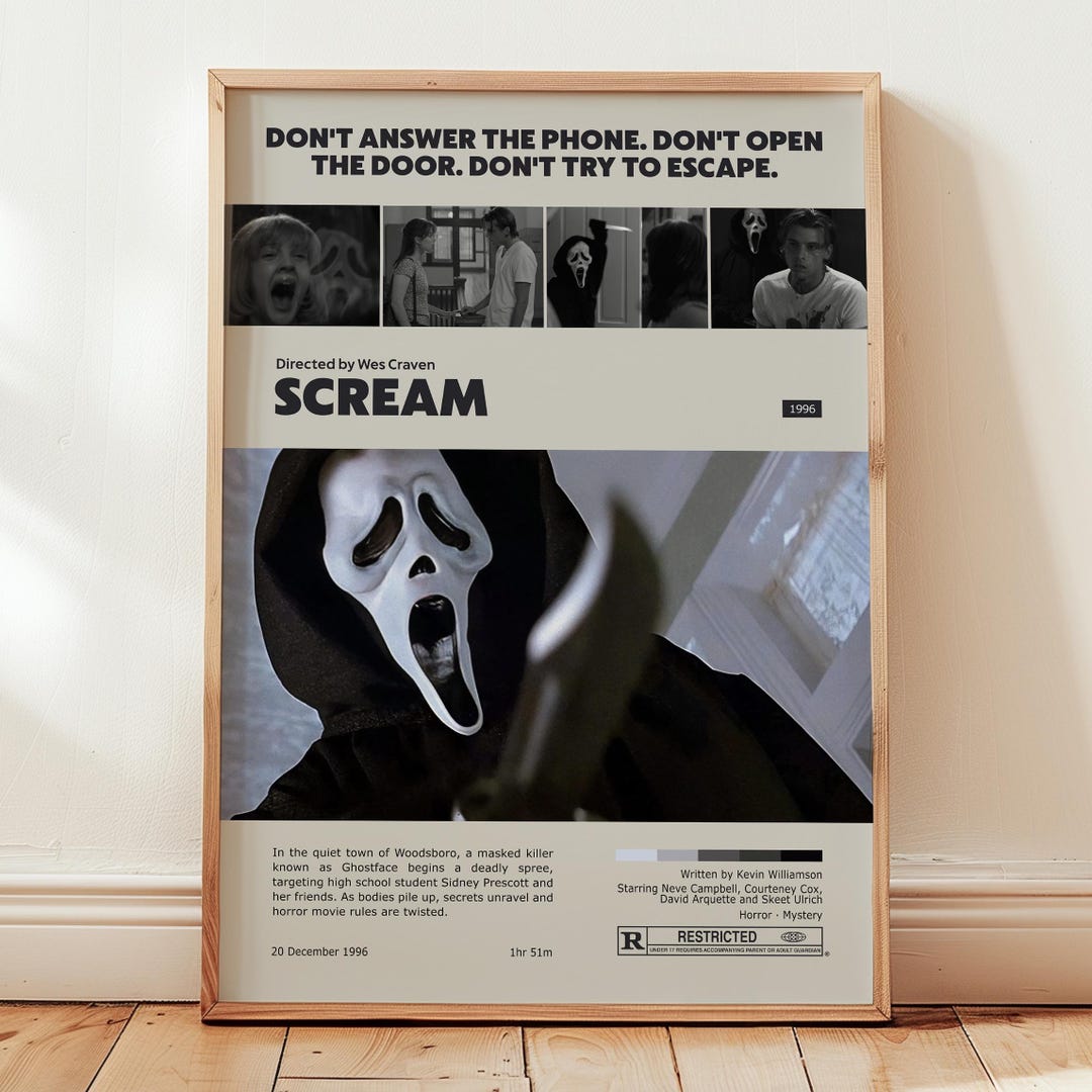 Scream (1996) Movie Poster: Retro Style Film Art Print (digital ...