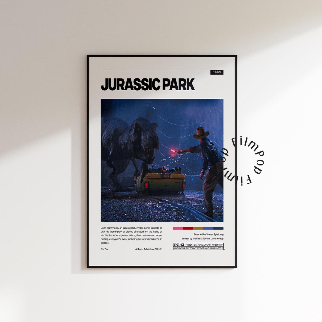 Jurassic Park | Retro Film Poster | Movie Poster | Wall Art | Home ...