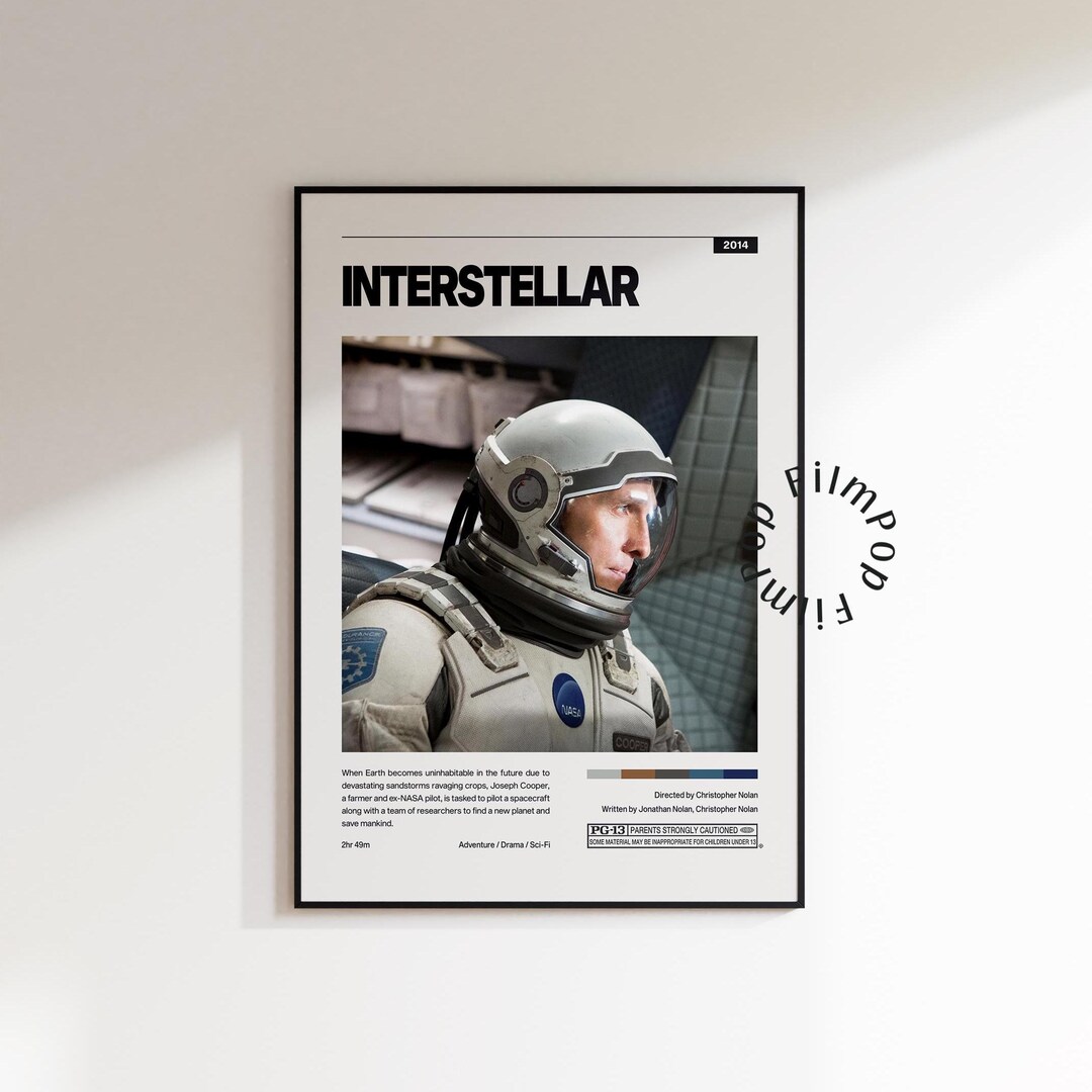 Interstellar | Retro Film Poster | Movie Poster | Wall Art | Home Decor | Printable | Digital ...