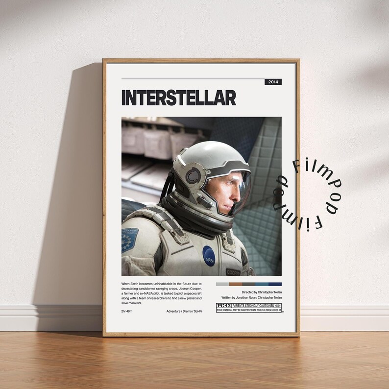 Interstellar Retro Film Poster Movie Poster Wall Art Home Decor ...