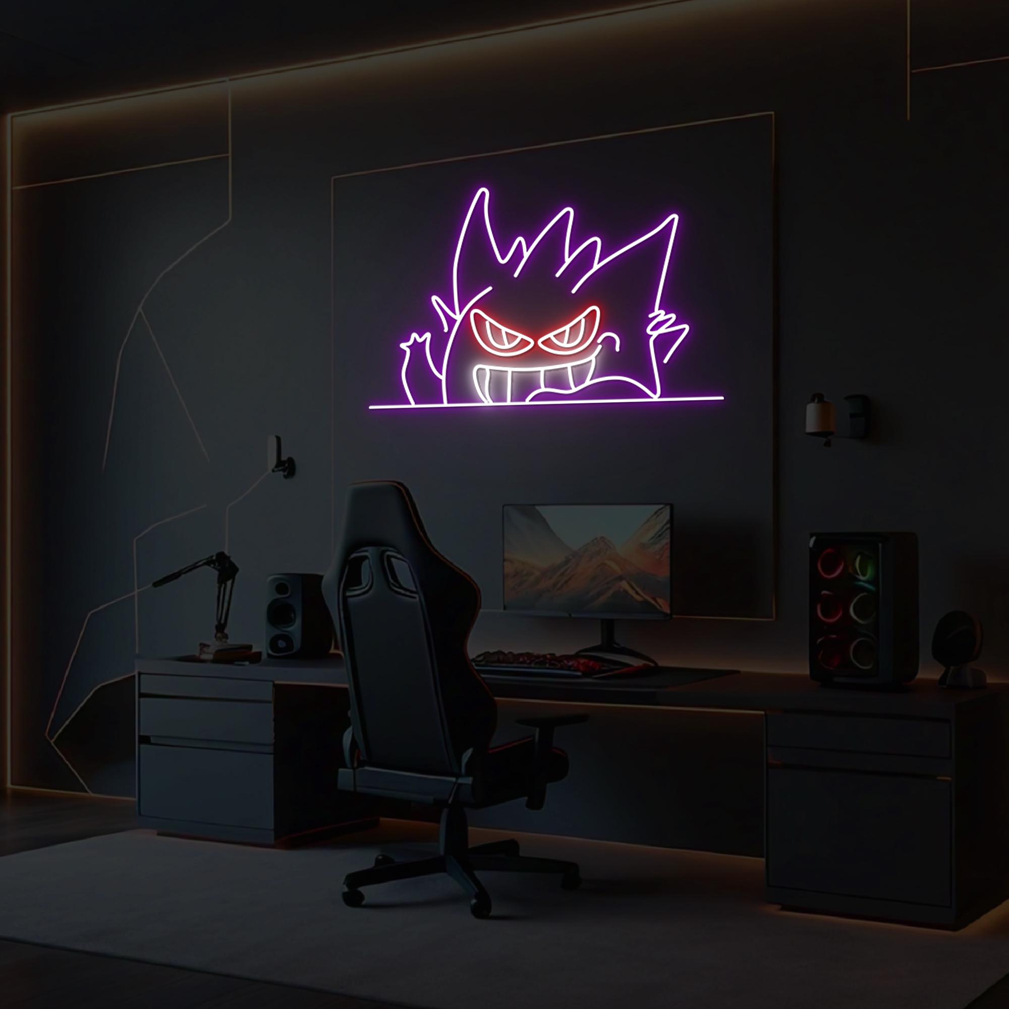 Custom Anime Led Neon Sign, Gengar Neon Sign ,animal Neon Light,kids ...