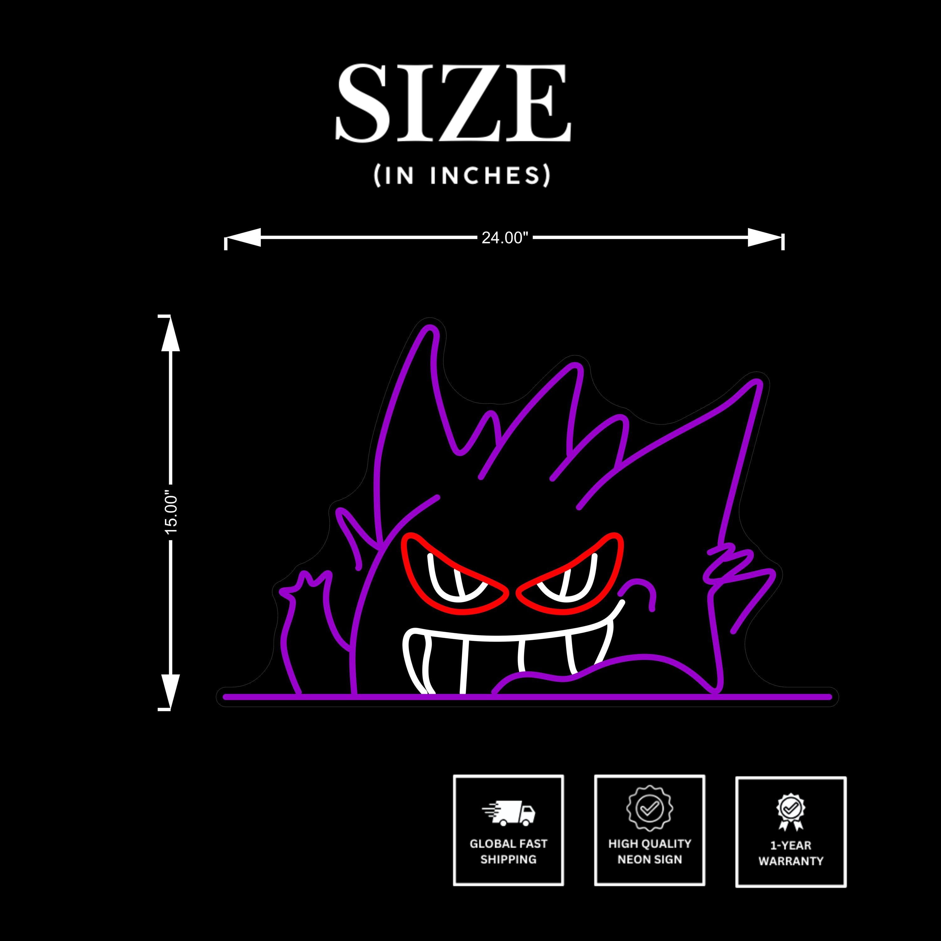 Custom Anime Led Neon Sign, Gengar Neon Sign ,animal Neon Light,kids ...