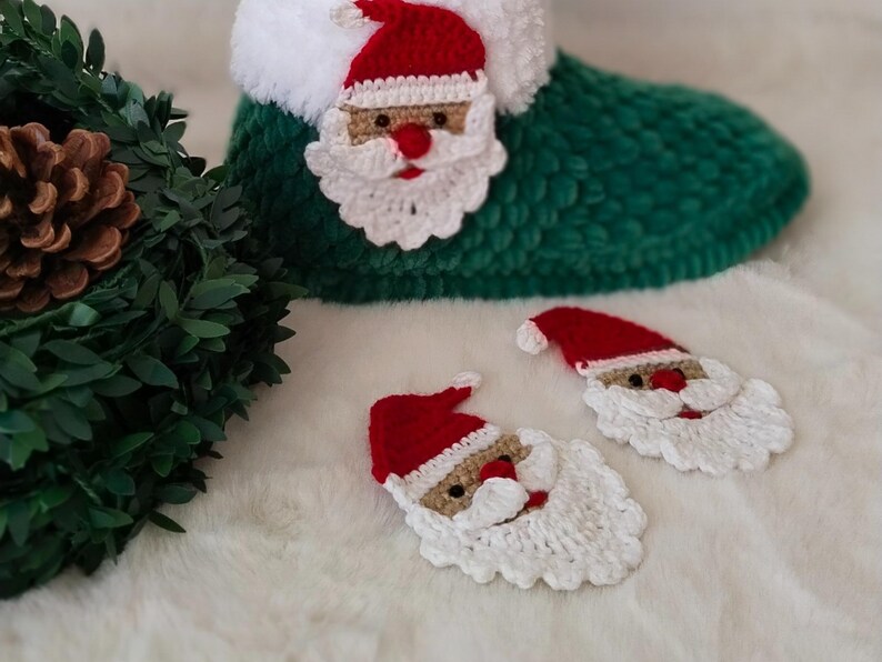 Santa Face Applique Crochet Pattern (PDF Download) - Etsy