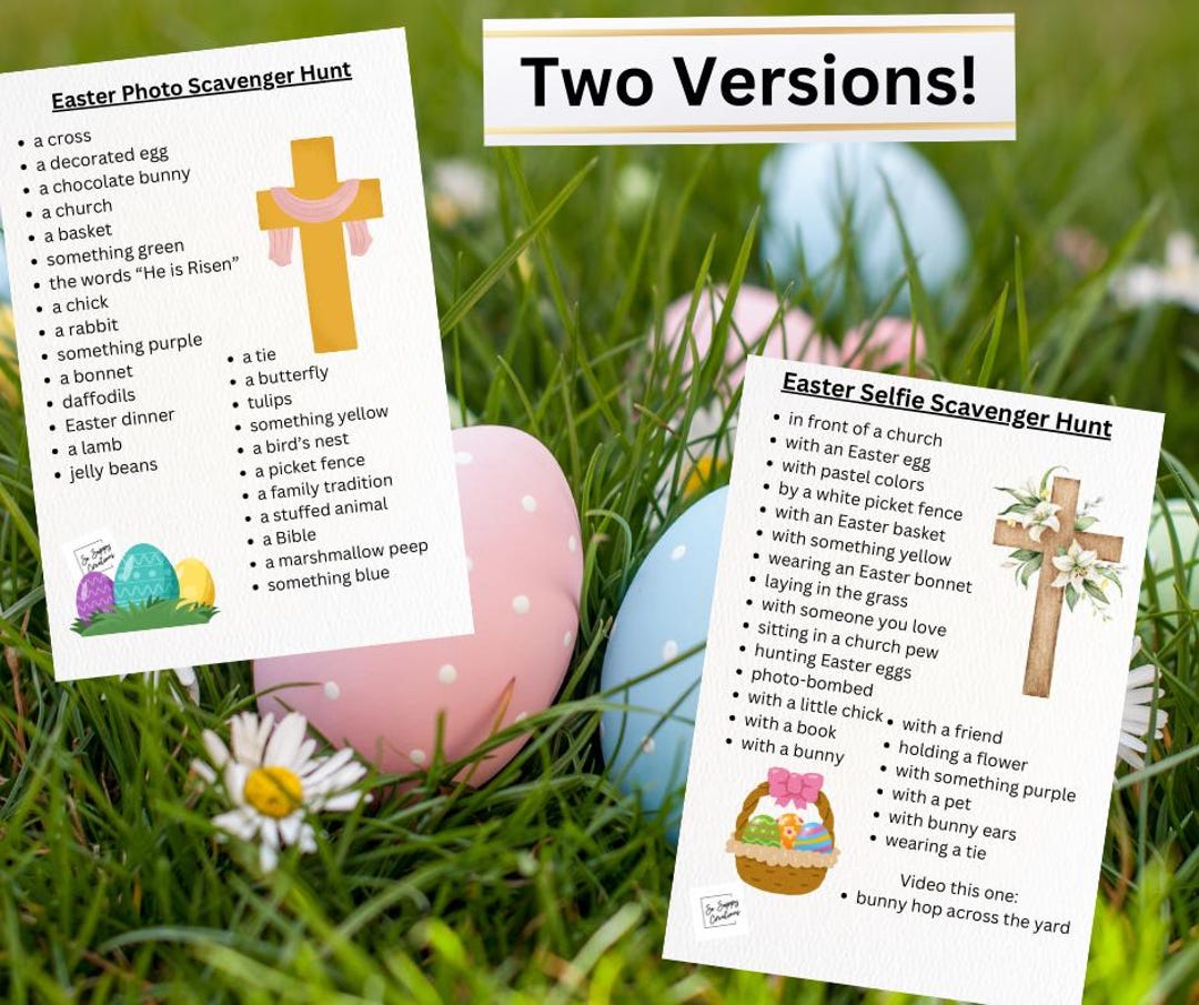 Easter Photo Scavenger Hunt Printable -- Both Selfie and Regular ...