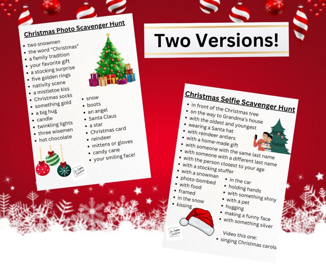 Christmas Photo Scavenger Hunt – Selfie & Video Challenge (digital ...