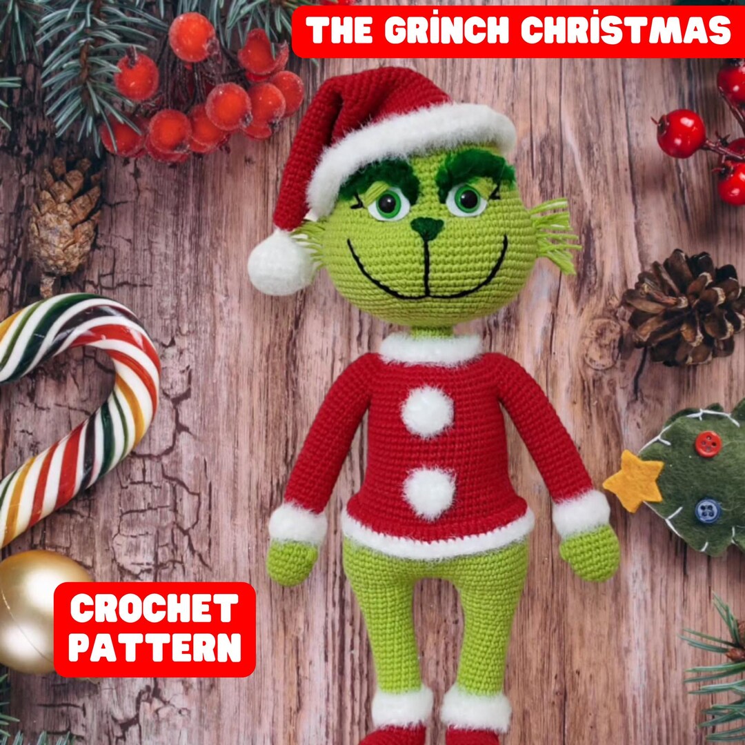 Grinch Crochet Pattern PDF - Christmas Amigurumi Doll Tutorial ...
