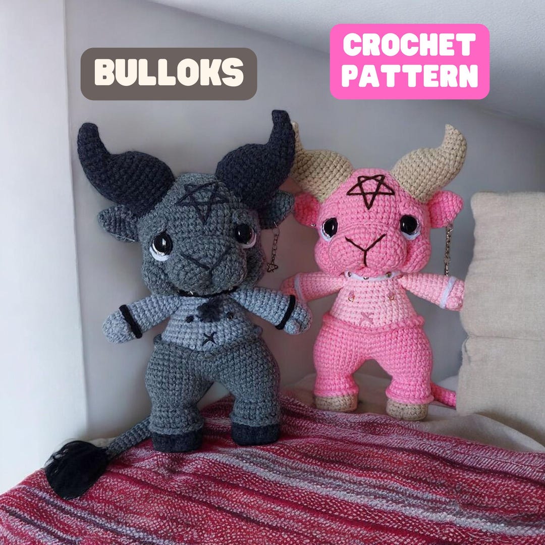 Bulloks Crochet, Crochet Pattern, Plushie Bull Pattern, Crochet Bull ...