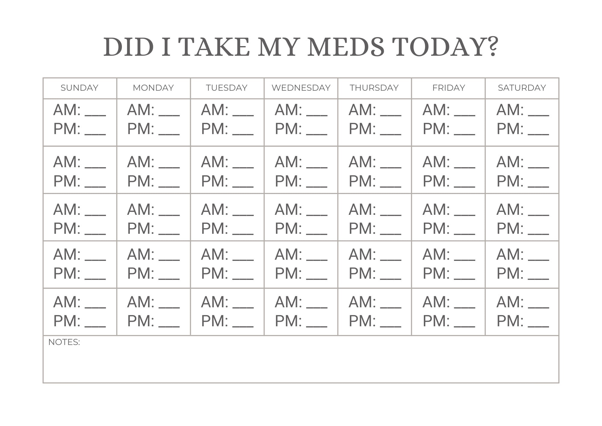 Med Medicine Reminder Calendar Check off List Loved Ones Monthly Month ...