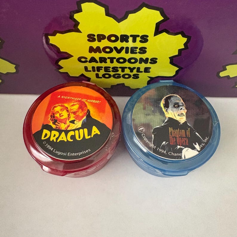 2 Containers of Universal Monsters Vintage Pogs. 5 Milk Caps + 1 ...