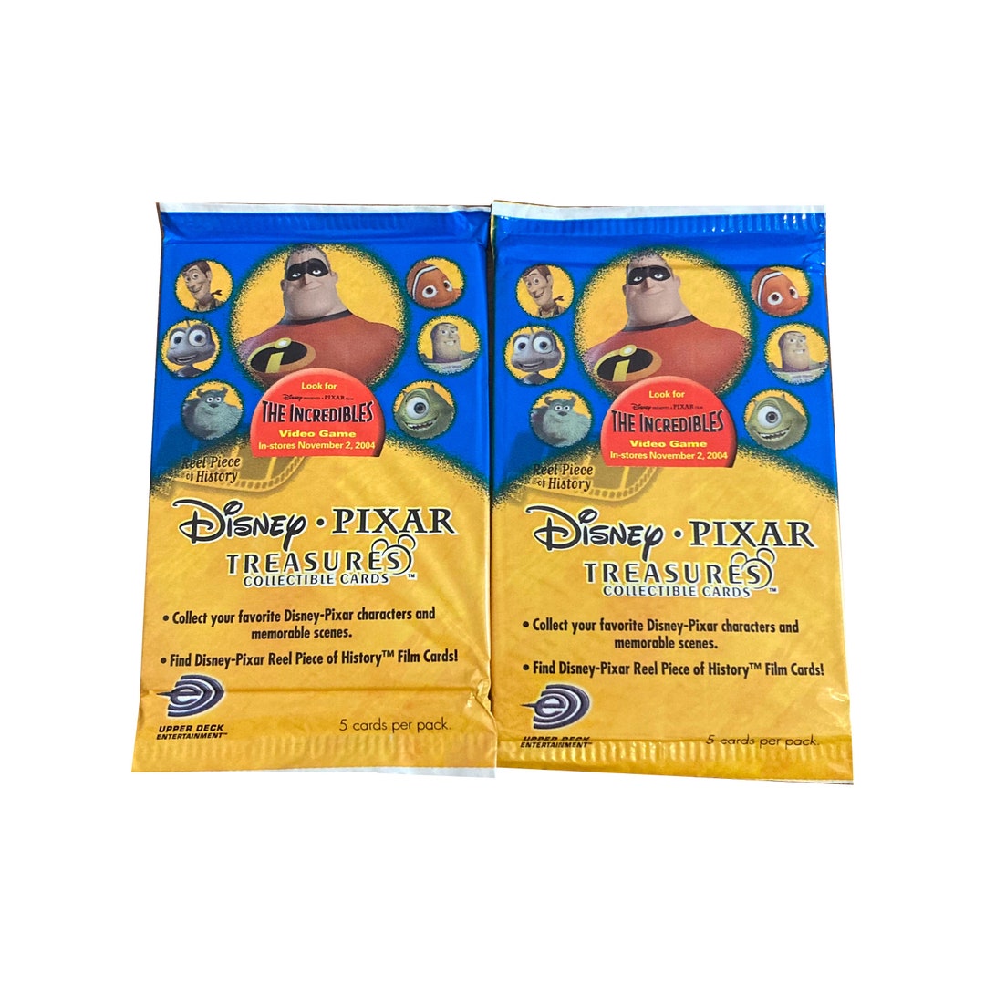 2 Packs of Disney Pixar Treasures Vintage Trading Cards. 5 Cards per ...