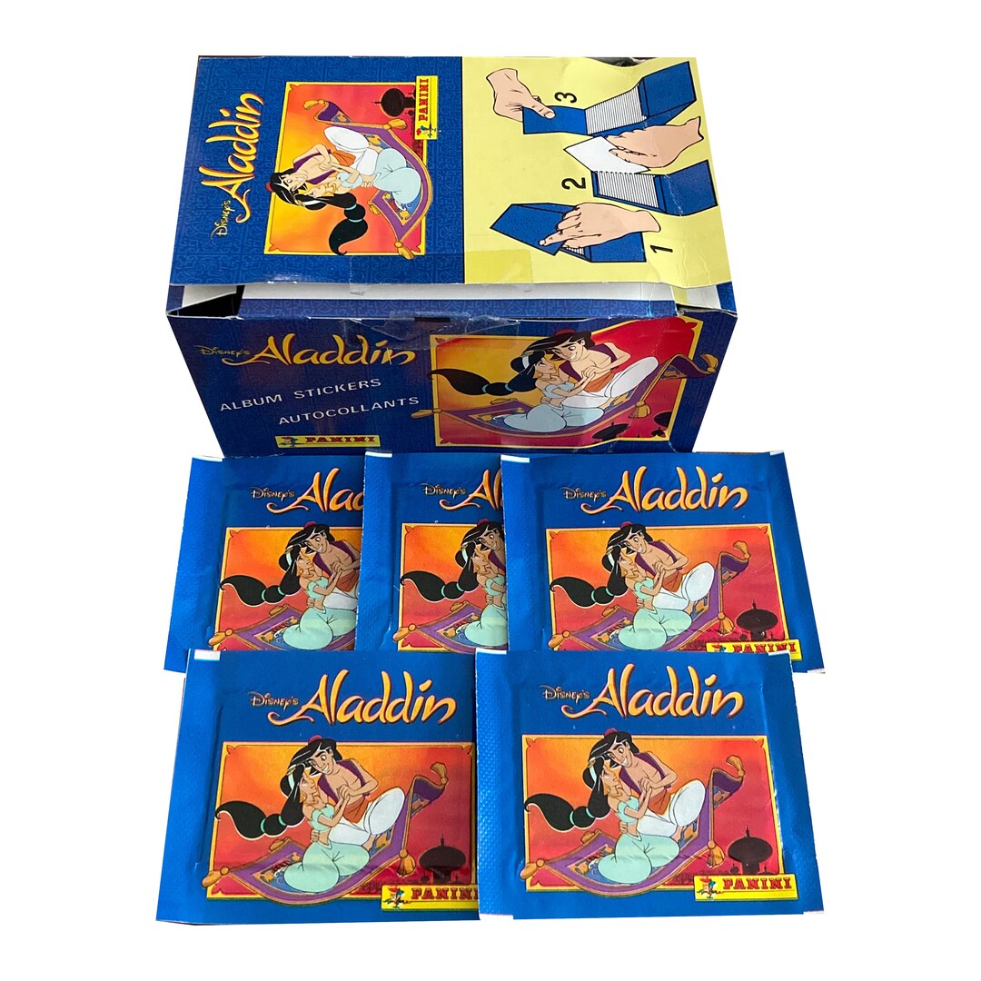 5 Packs of Disney's Aladdin Vintage Album Stickers. 6 Stickers per Pack ...