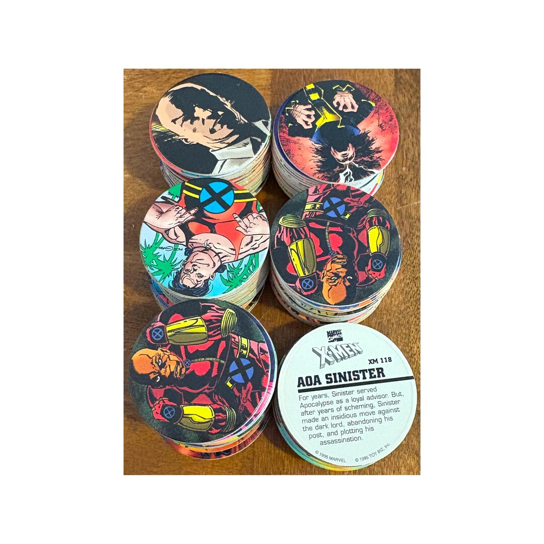 Lot of Over 110 Loose Vintage X-men Hero Caps Pogs. Not a Complete Set ...