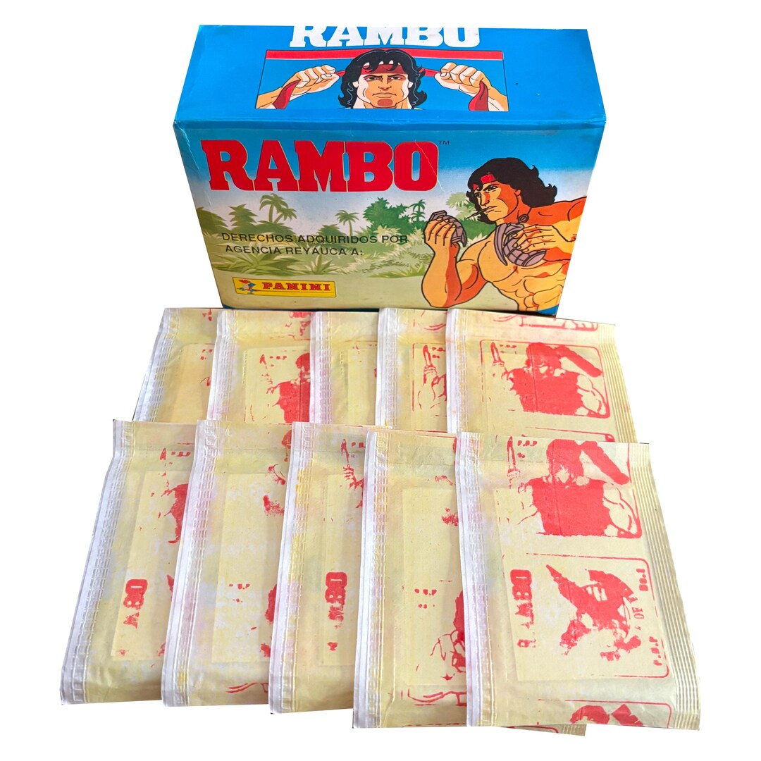 10 Packs of Rare Vintage Rambo Album Stickers. Made in Venezuela by ...