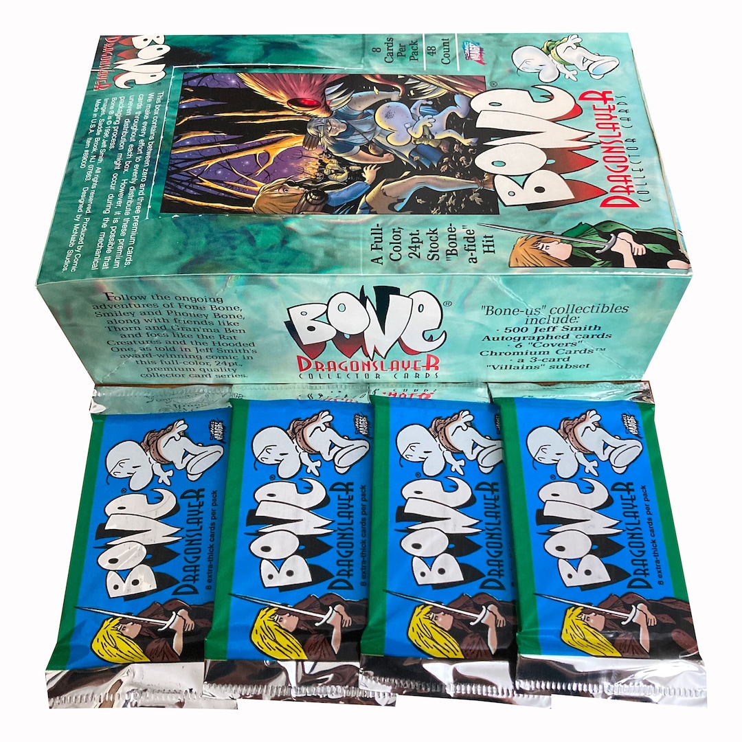 4 Packs of Bone Dragonslayer by Jeff Smith Vintage Trading Cards. 8 ...